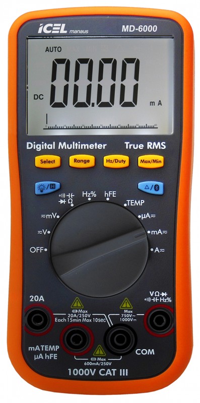 MULTIMETRO DIGITAL BLUETOOTH MD 6000 ICEL - ACM Eletrônica